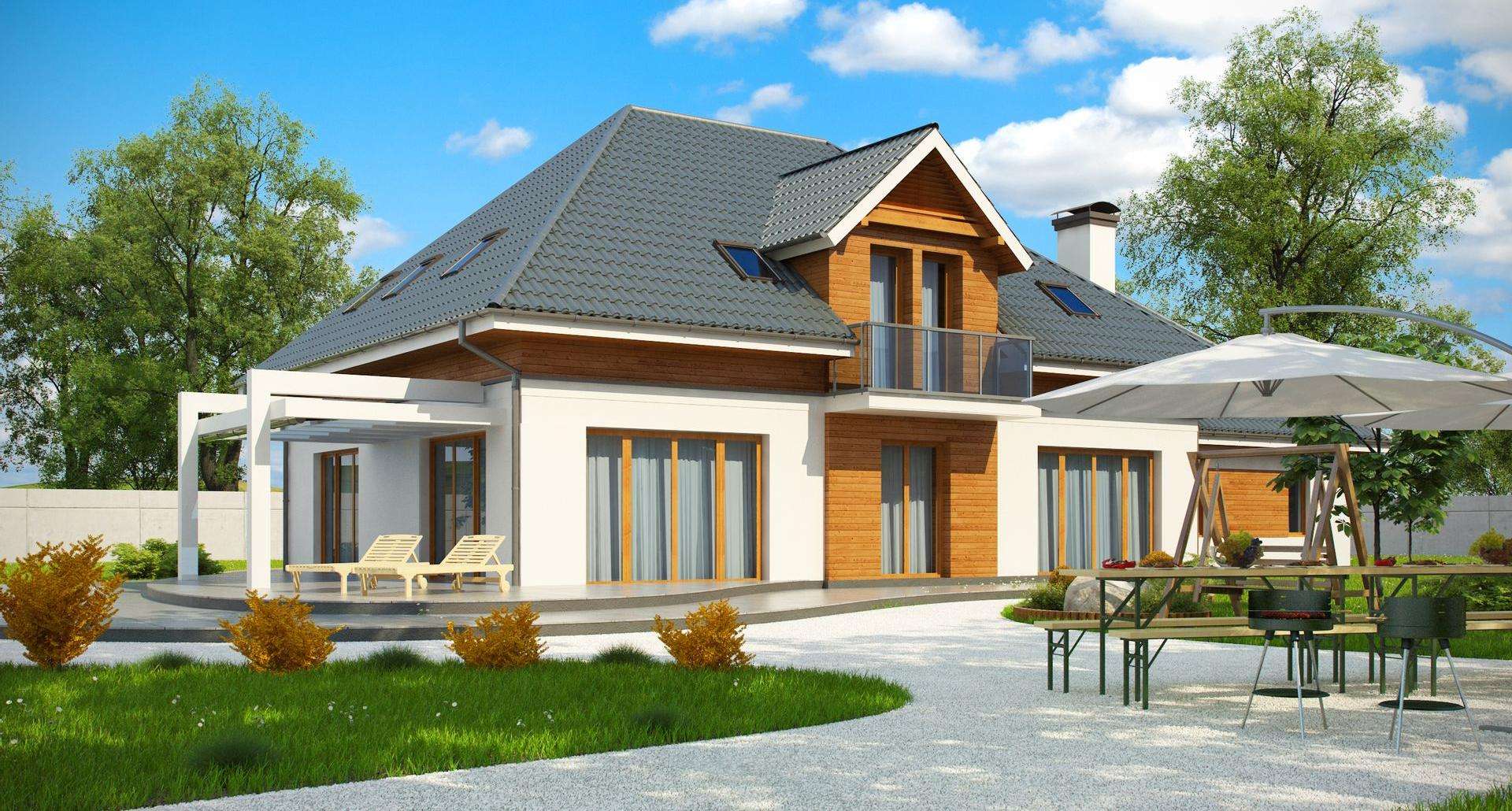Model casa cu mansardă 393mp, ideală pentru teren de 900mp ...