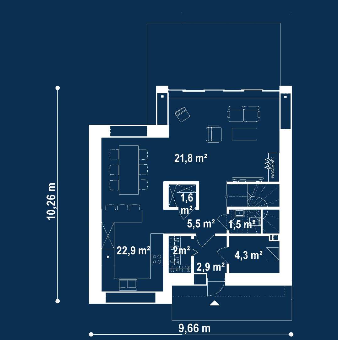 Model casa cu etaj 143mp, ideală pentru teren de 290mp | CaseBineFacute.ro